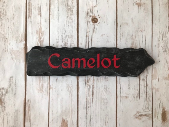 Rustic Hand Painted Camelot Directional Sign / Merlin / King | Etsy