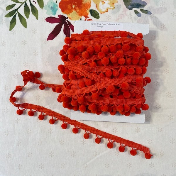 Orange Pom Poms - Etsy