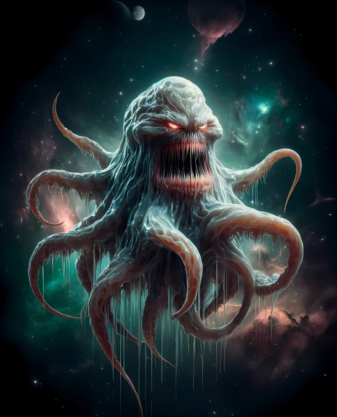 Slime Octopus - Generated by AI - Printable Digital Art - High Res. - Etsy