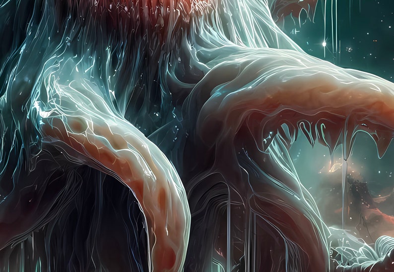 Slime Octopus - Generated by AI - Printable Digital Art - High Res. - Etsy