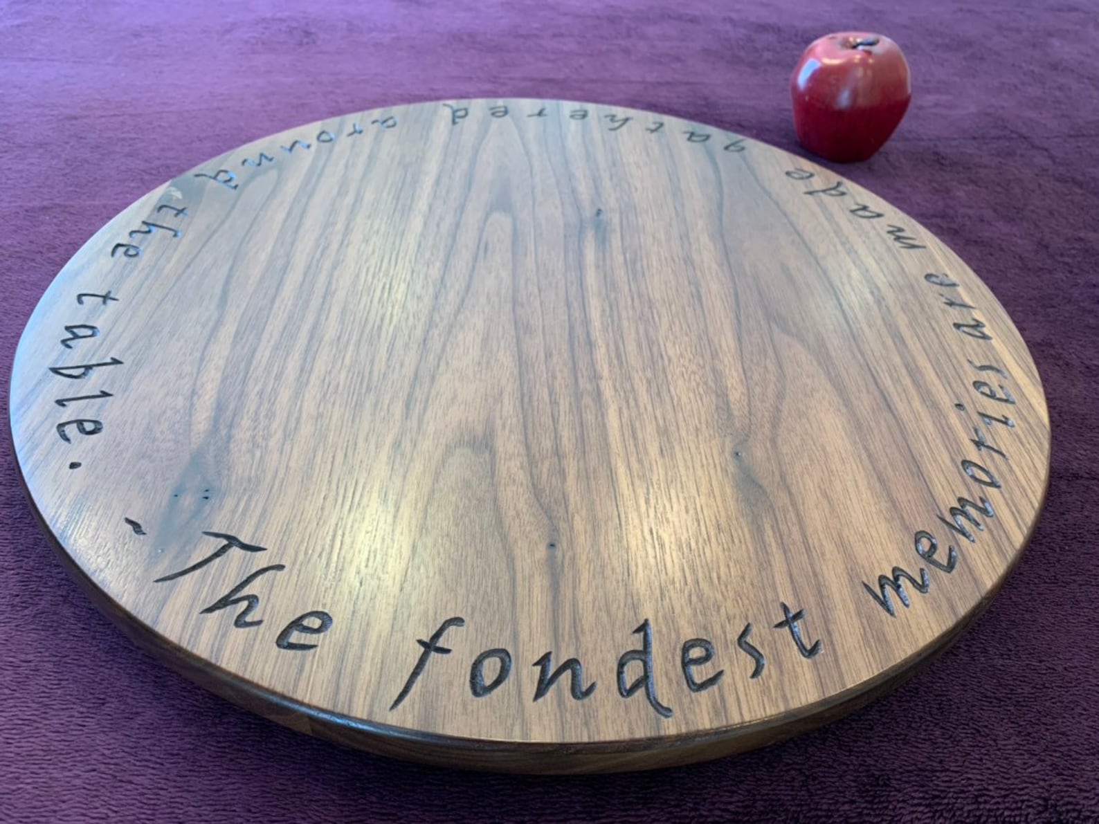 Walnut Wood Lazy Susan Personalized Engraving Table | Etsy