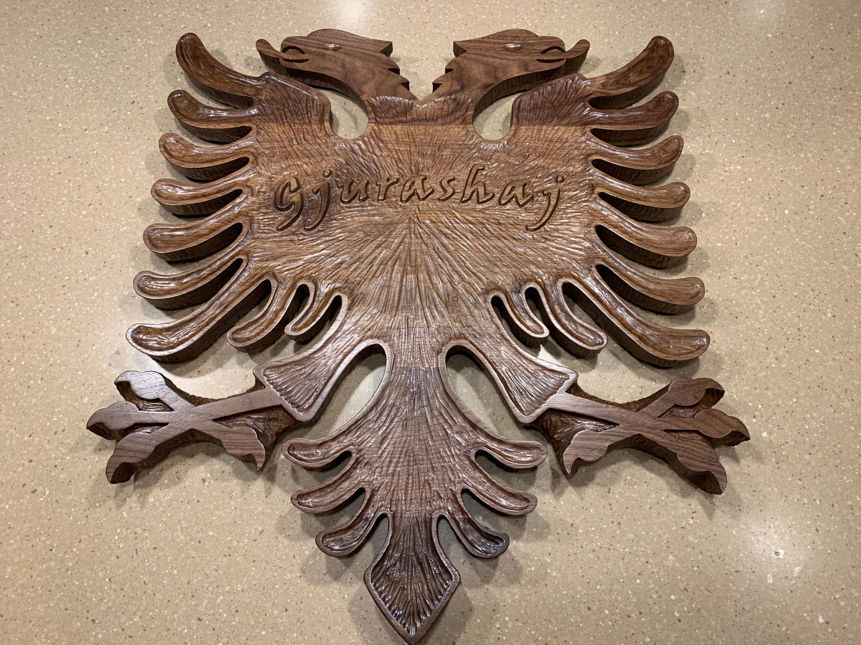 Hand carved Albanian Eagle Albanian gifts Albanian wall | Etsy