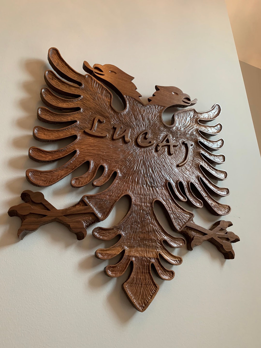 Hand Carved Albanian Eagle - Albanian Gifts - Albanian Wall Art ...