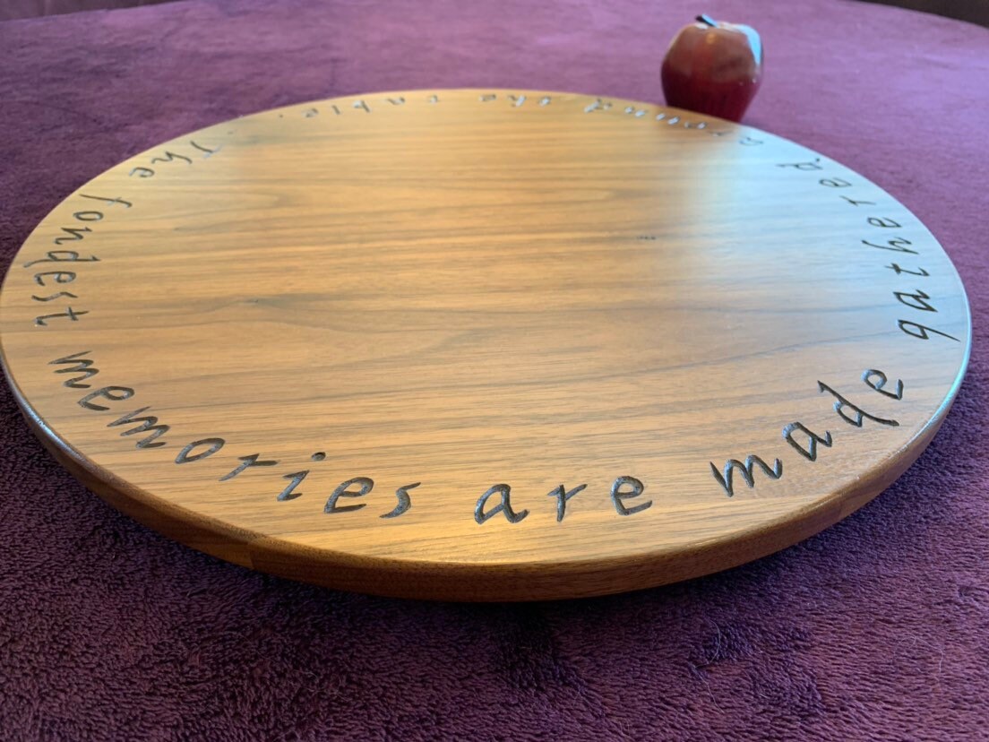 Walnut Wood Lazy Susan Personalized Engraving Table | Etsy