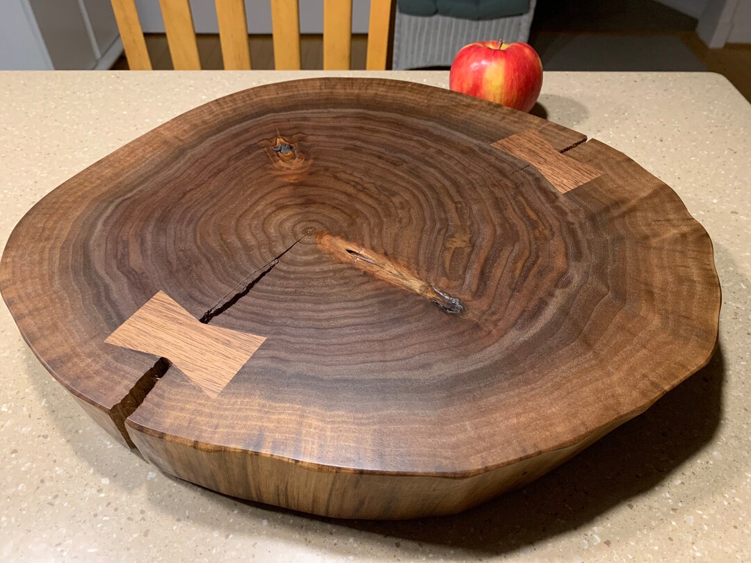 Walnut Log Slice, End Grain, Wood Slice, Rustic Decor, Live Edge, Wood ...