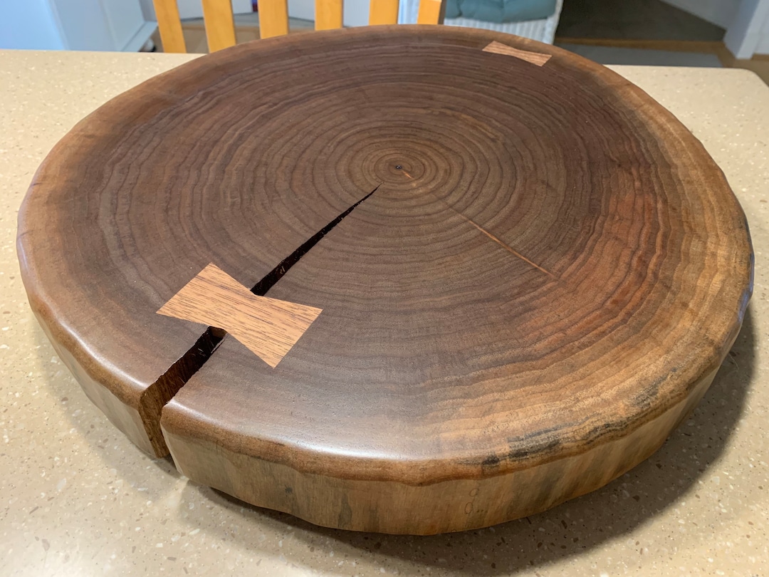 Walnut Log Slice, End Grain, Wood Slice, Rustic Decor, Live Edge, Wood ...