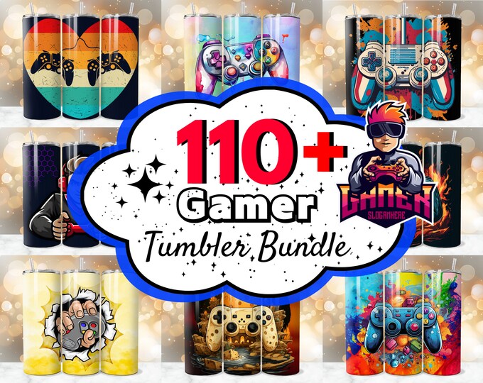 110 Gamer Tumbler Wrap Bundle, 20 Oz Gamer Sublimation Designs, Gamer ...