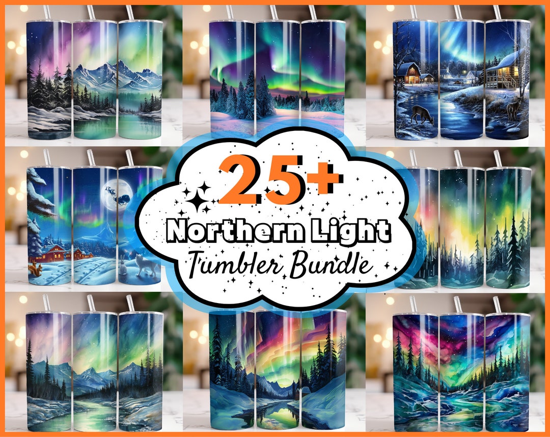 25 Northern Light Tumbler Wrap Bundle, 20 Oz Northern Sublimation ...