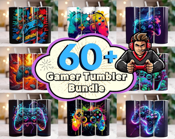 Gamer Tumbler Wrap Bundle, Gamer Sublimation, 20oz Tumbler Wrap, Video ...
