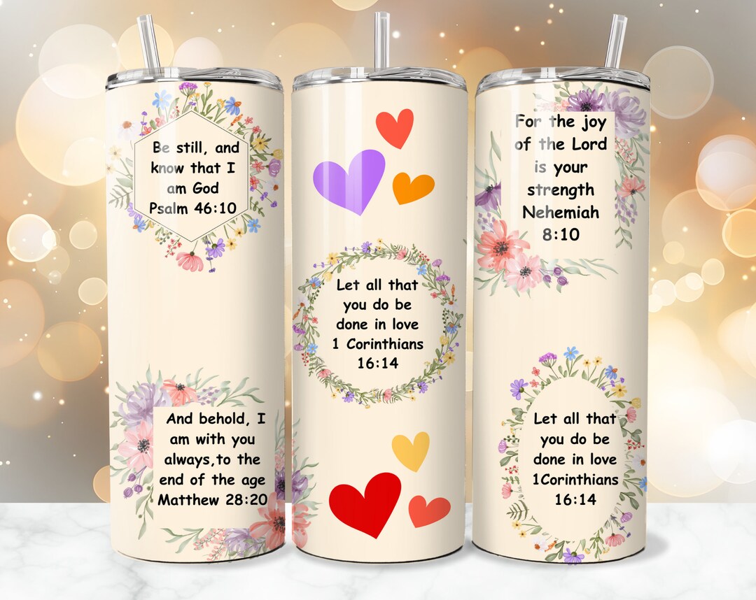 Bible Verse Tumbler Wrap, 20 Oz Bible Verse Sublimation, Bible Verse ...