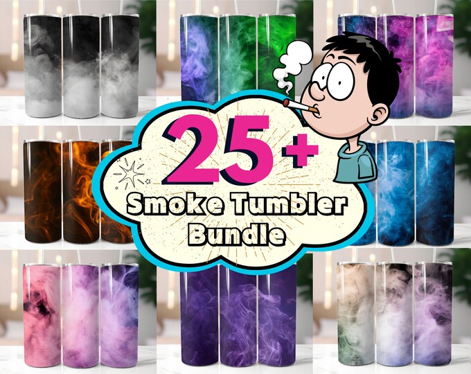25 Smoke Tumbler Wrap Bundle, Smoke Sublimation, 20 Oz Tumbler, Smoke ...