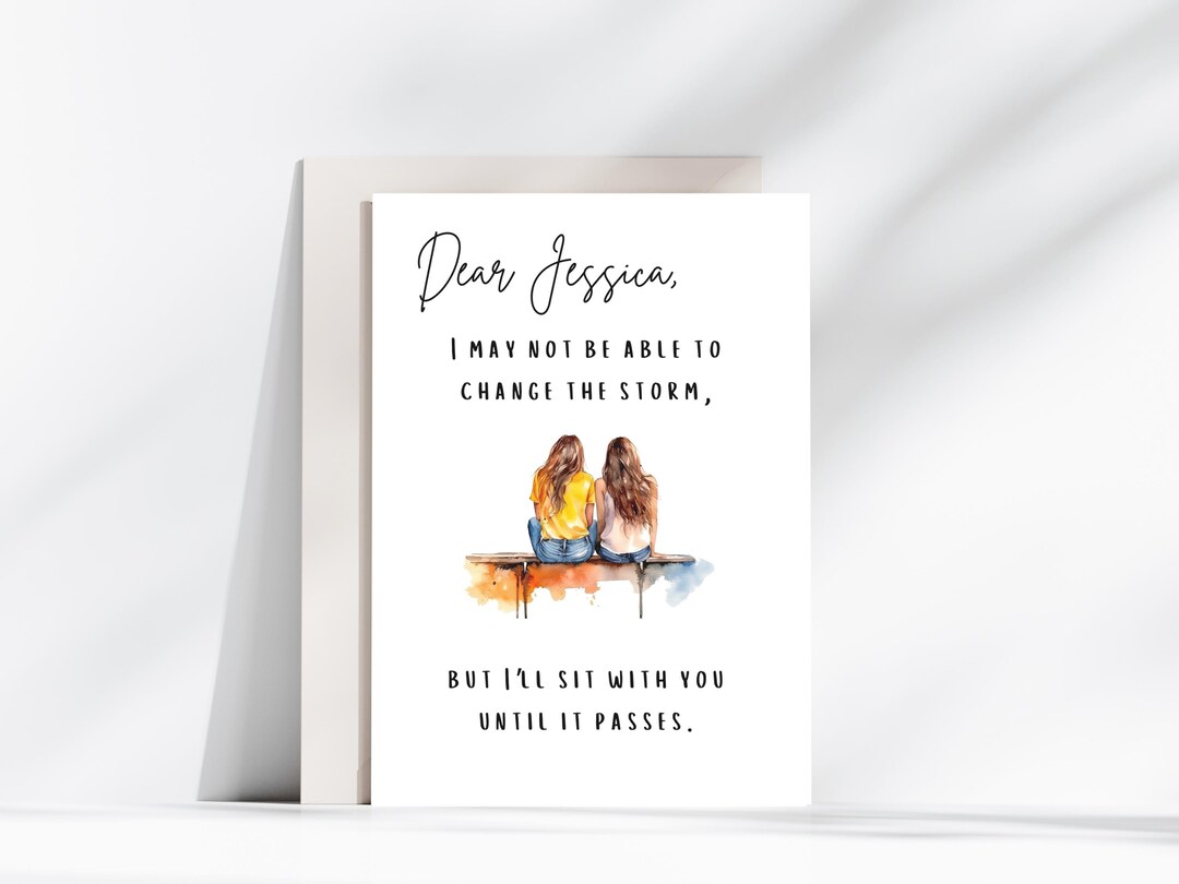 Custom Encouragement Best Friend Hard Times Card, Personalized Support ...
