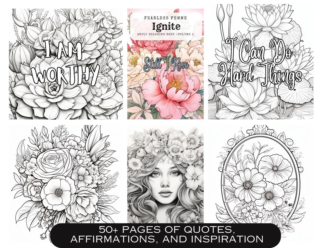 Adult Coloring Book 50 Pages, Mental Health & Relaxation, Digitalized ...