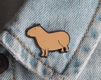 Quirky Critters Capybara Enamel Pin Forest Animals, Handmade Lapel Pin ...