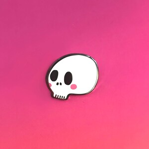 Cute Skull Enamel Pin - Etsy UK