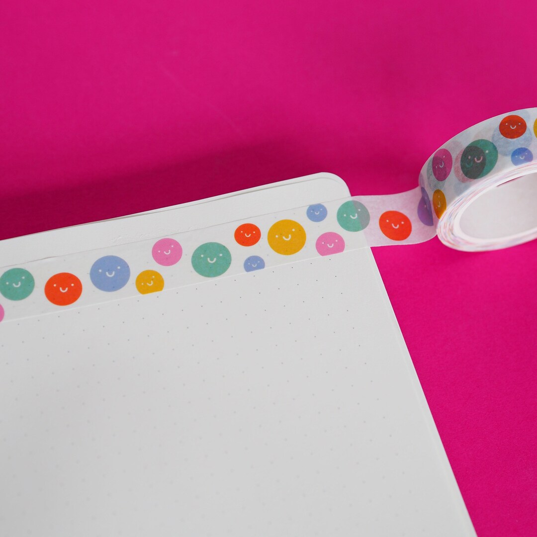 Smiley Face Washi Tape - Etsy