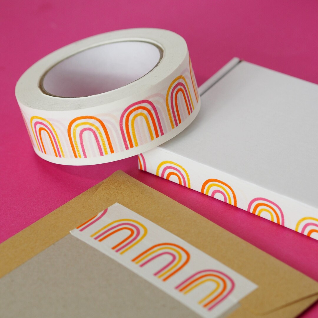 ON SALE: Rainbow Recyclable Parcel Tape - Etsy UK