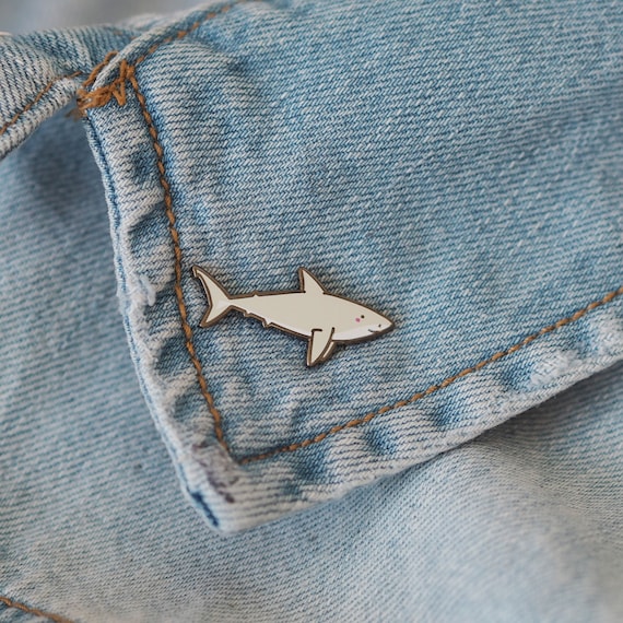 Great White Shark Enamel Pin - Etsy UK