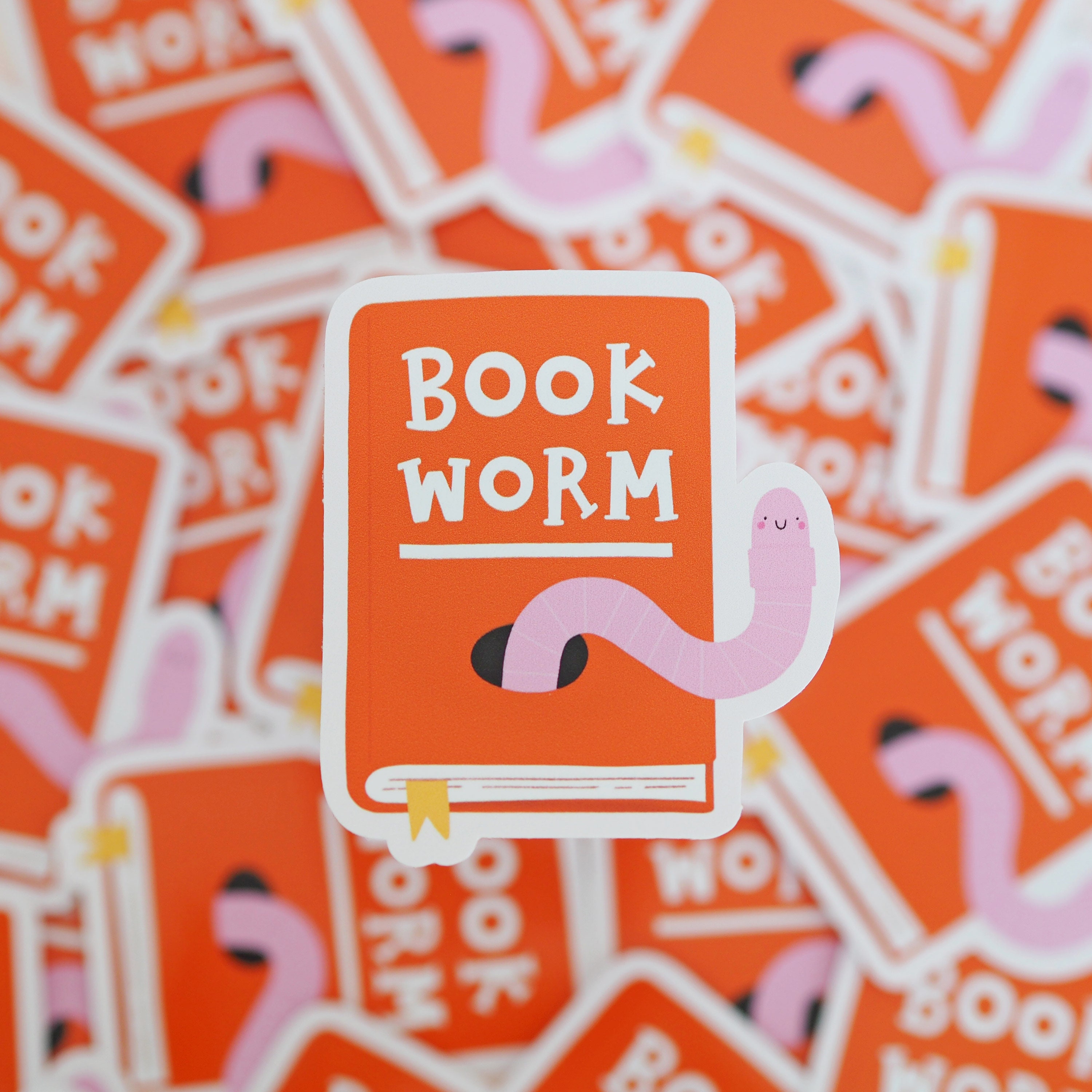 Bookworm Sticker - Etsy
