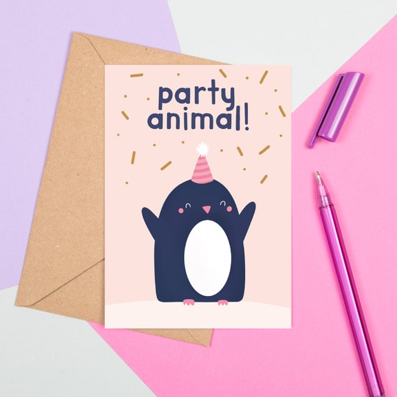 Party Animal Card - Etsy UK