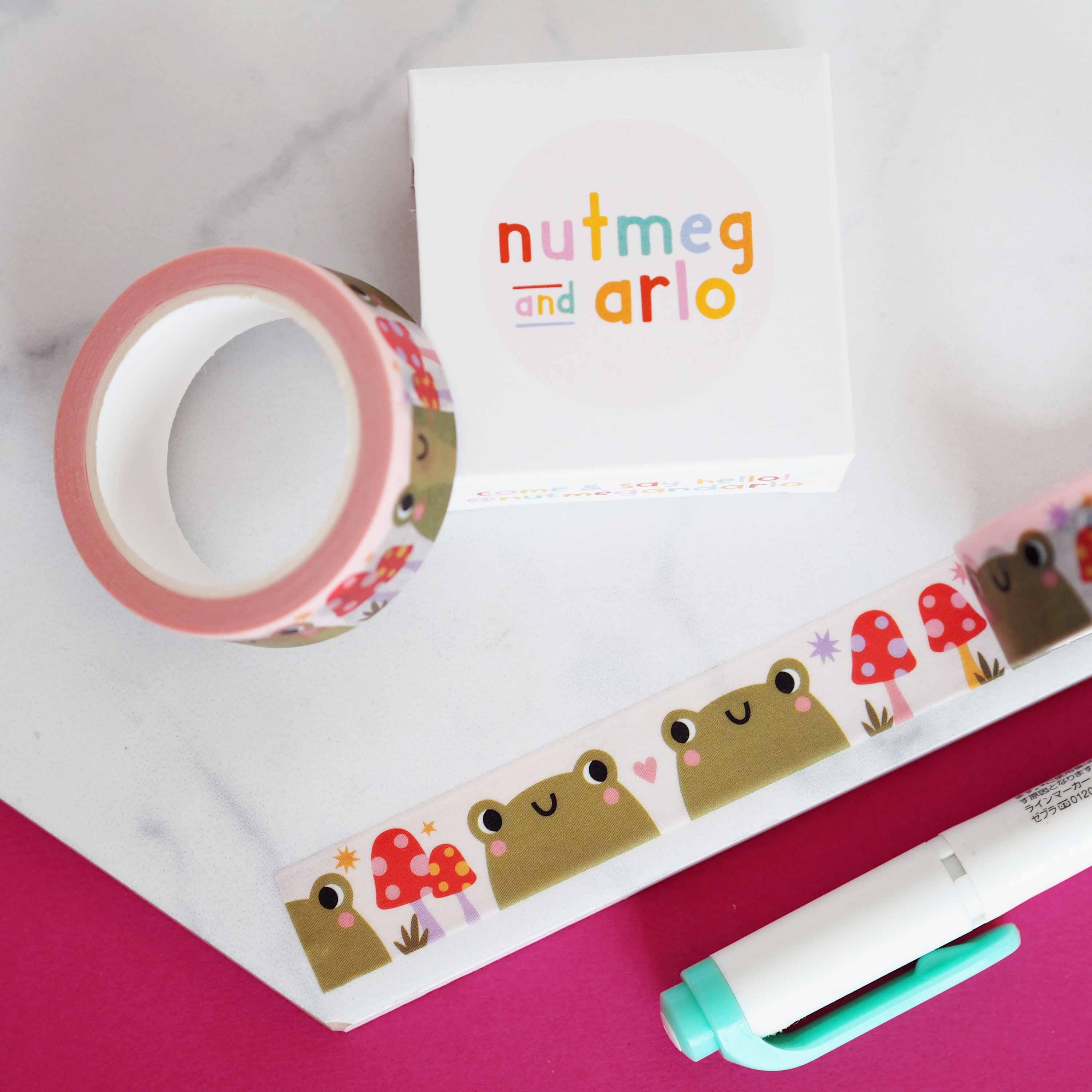 Cute Frogs & Toadstools Washi Tape, Scrapbook Journaling - Etsy