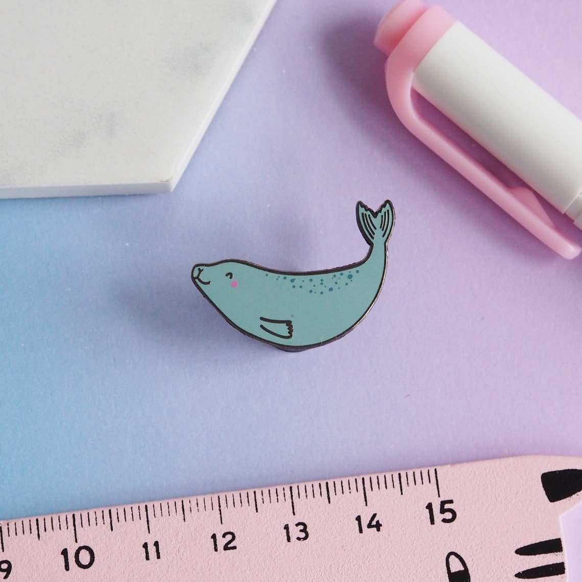Swimming Seal Enamel Pin | Etsy