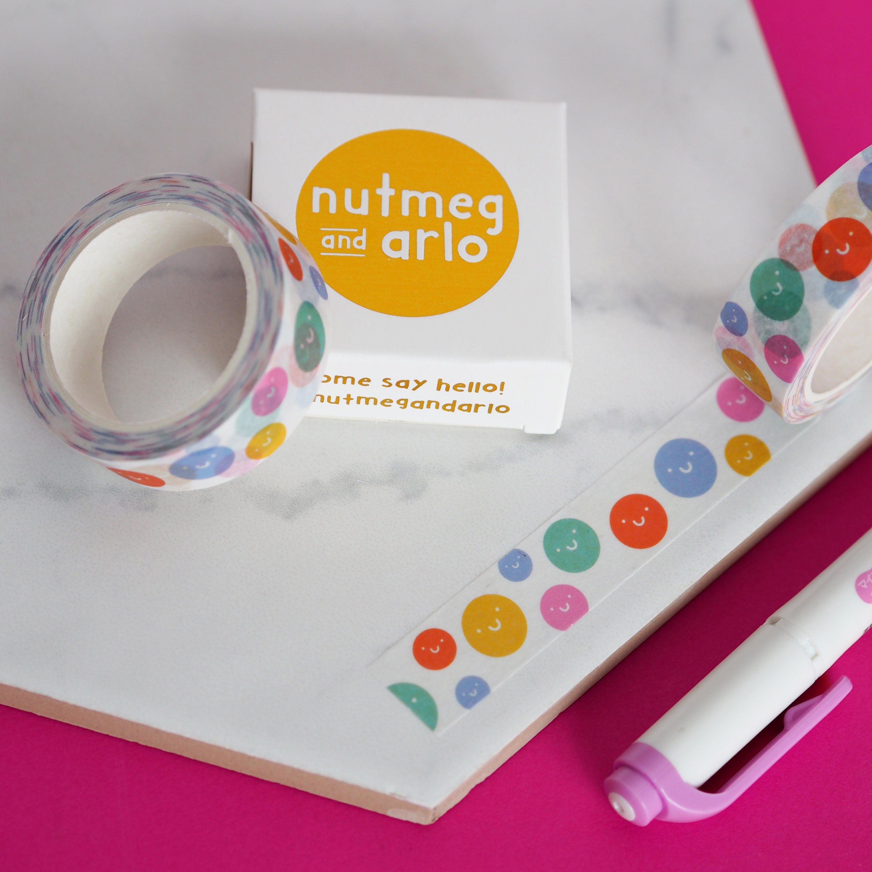 Smiley Face Washi Tape - Etsy