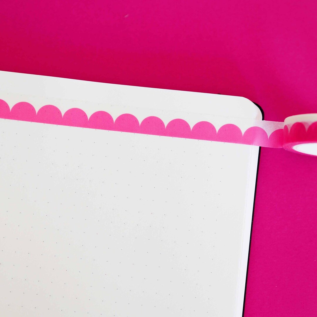 Pink Scalloped Washi Tape - Etsy