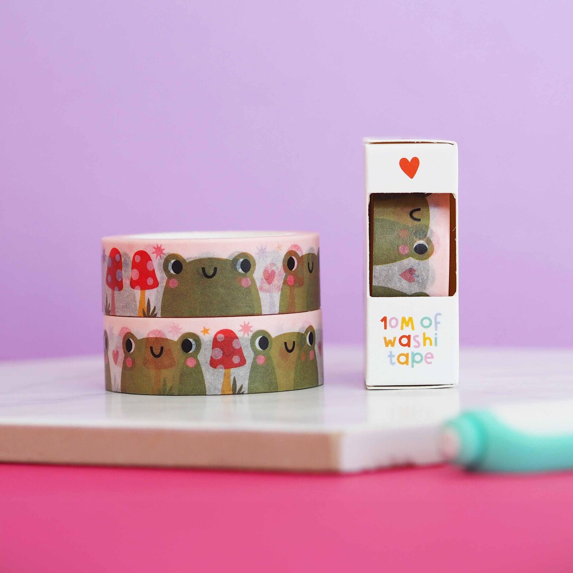 Cute Frogs & Toadstools Washi Tape, Scrapbook Journaling - Etsy
