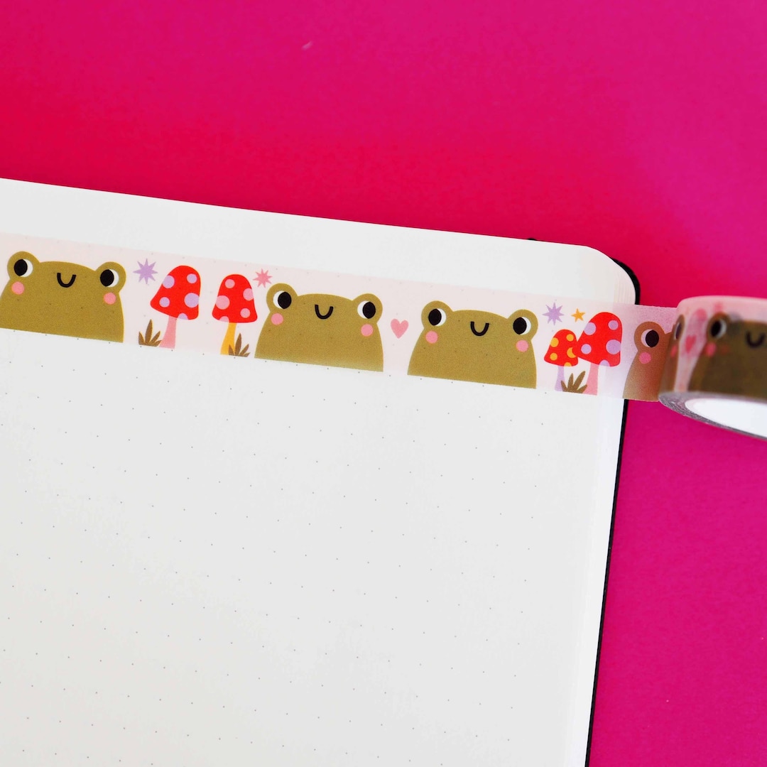 Cute Frogs & Toadstools Washi Tape, Scrapbook Journaling - Etsy