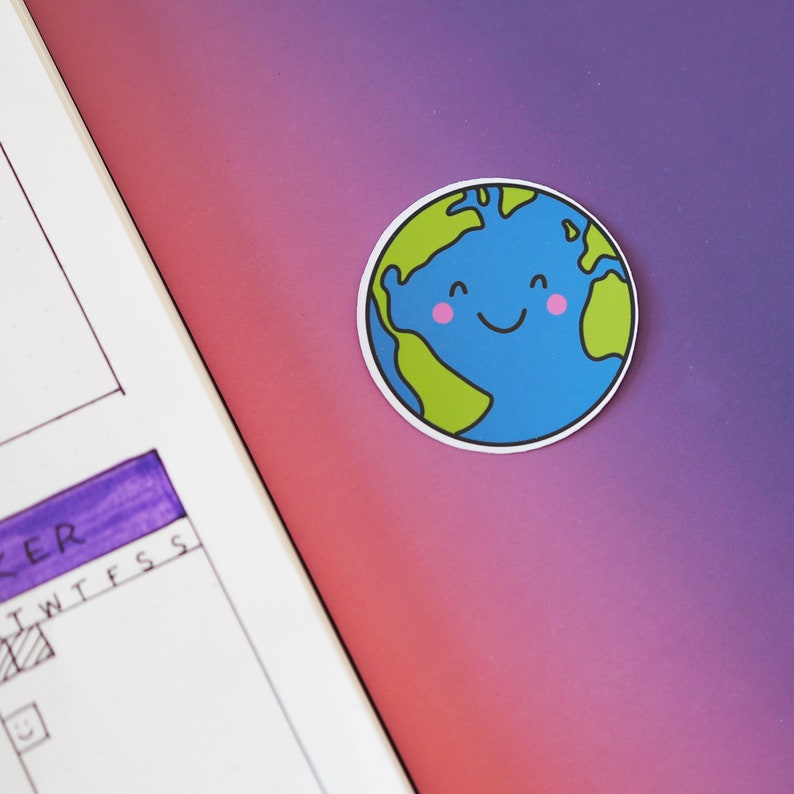 Planet Earth Sticker - Etsy