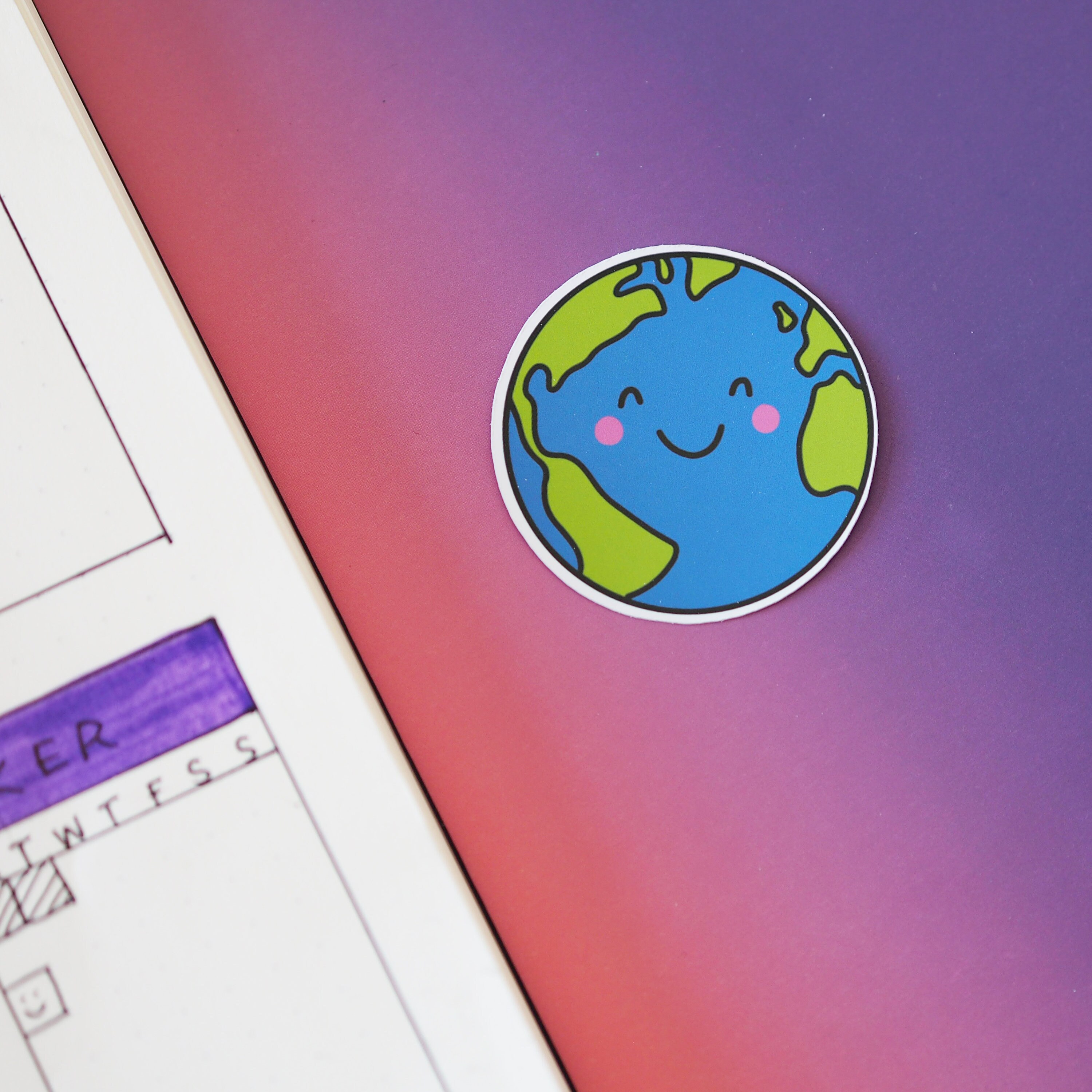 Earth Sticker | Etsy