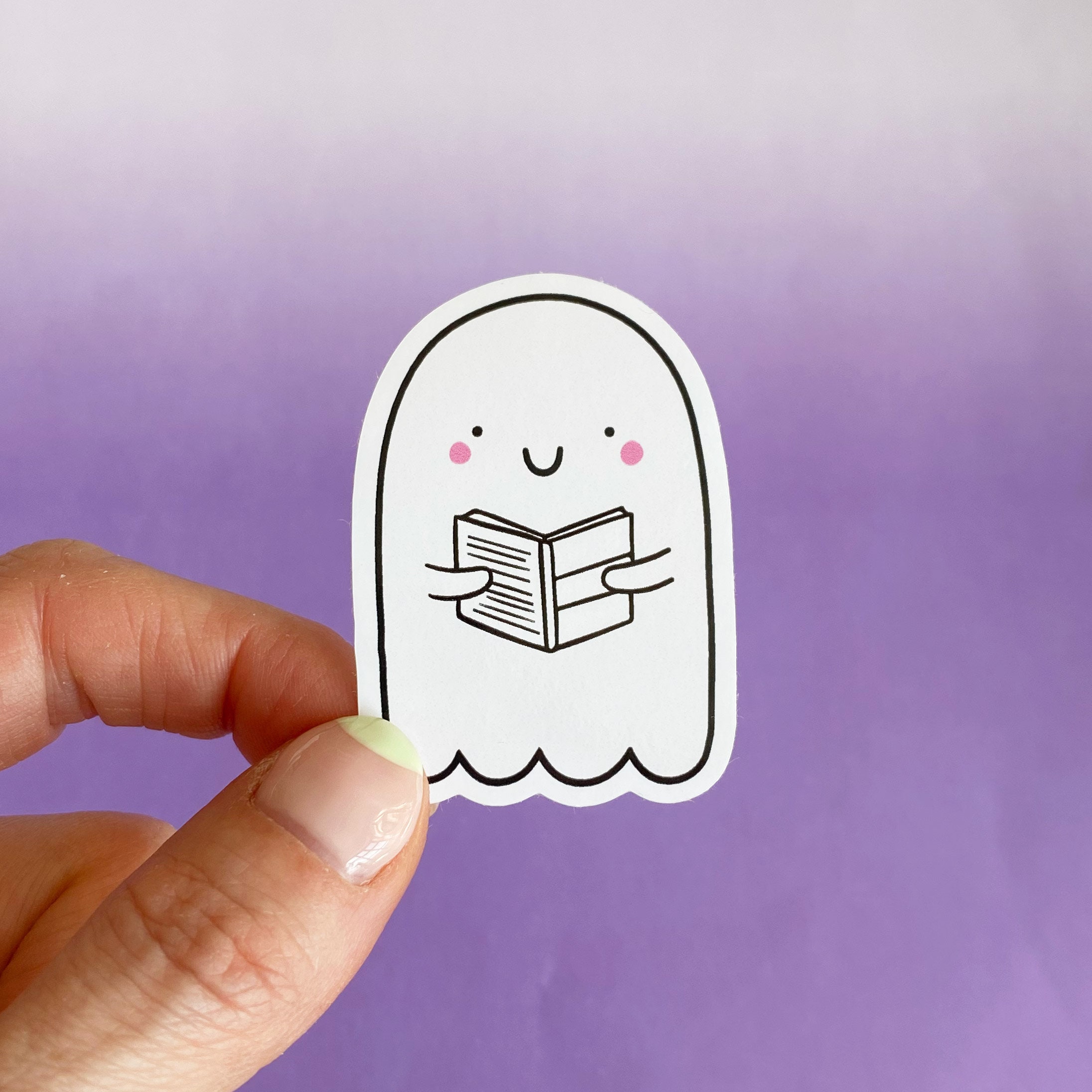 Reading Ghost Sticker - Etsy