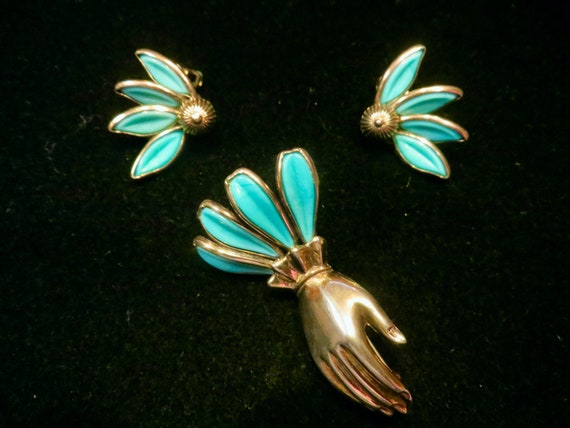 CROWN TRIFARI Signed Alfred Philippe Turquoise Molded… - Gem