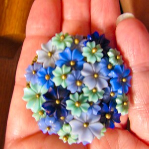 Rare MIRIAM HASKELL Wired Colors of Blue Glass Pinhead Flowers Dress ...