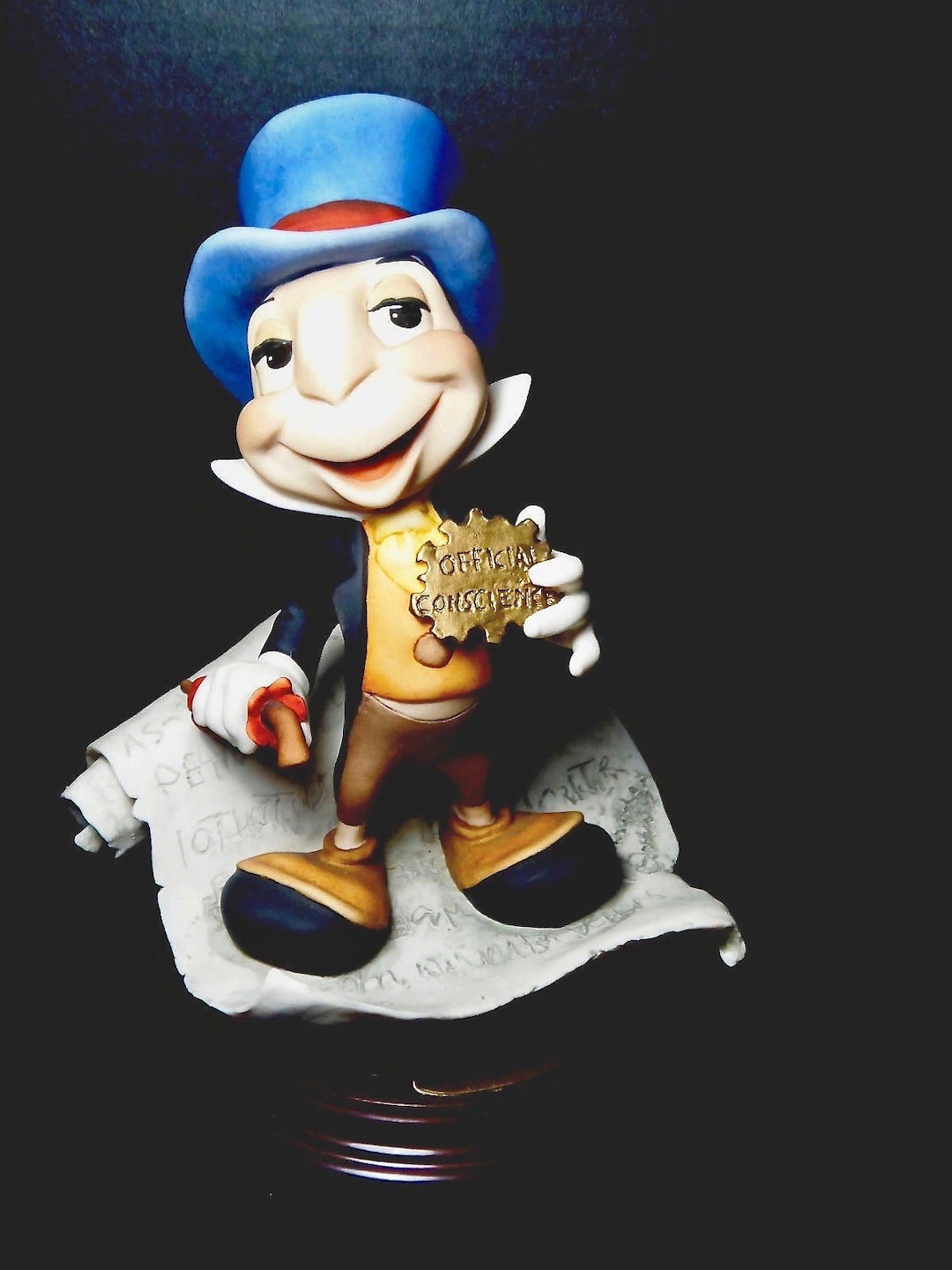 Rare GIUSEPPE ARMANI Signed Jiminy Cricket 9" Porcelain Figurine Italy ...