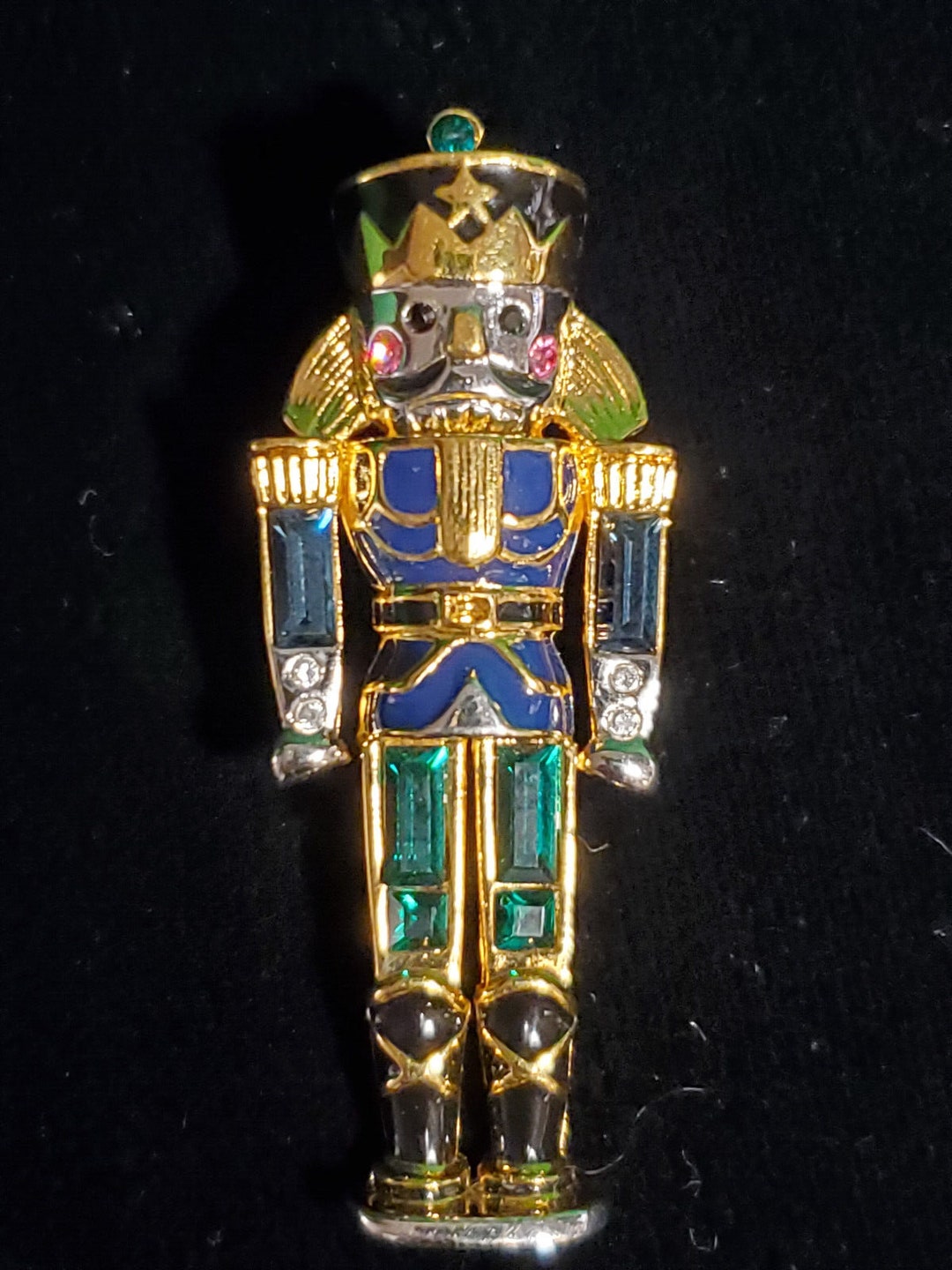 Vintage MONET Signed Nutcracker Soldier Christmas Holiday Pin Brooch ...