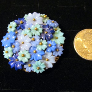 Rare MIRIAM HASKELL Wired Colors of Blue Glass Pinhead Flowers Dress ...