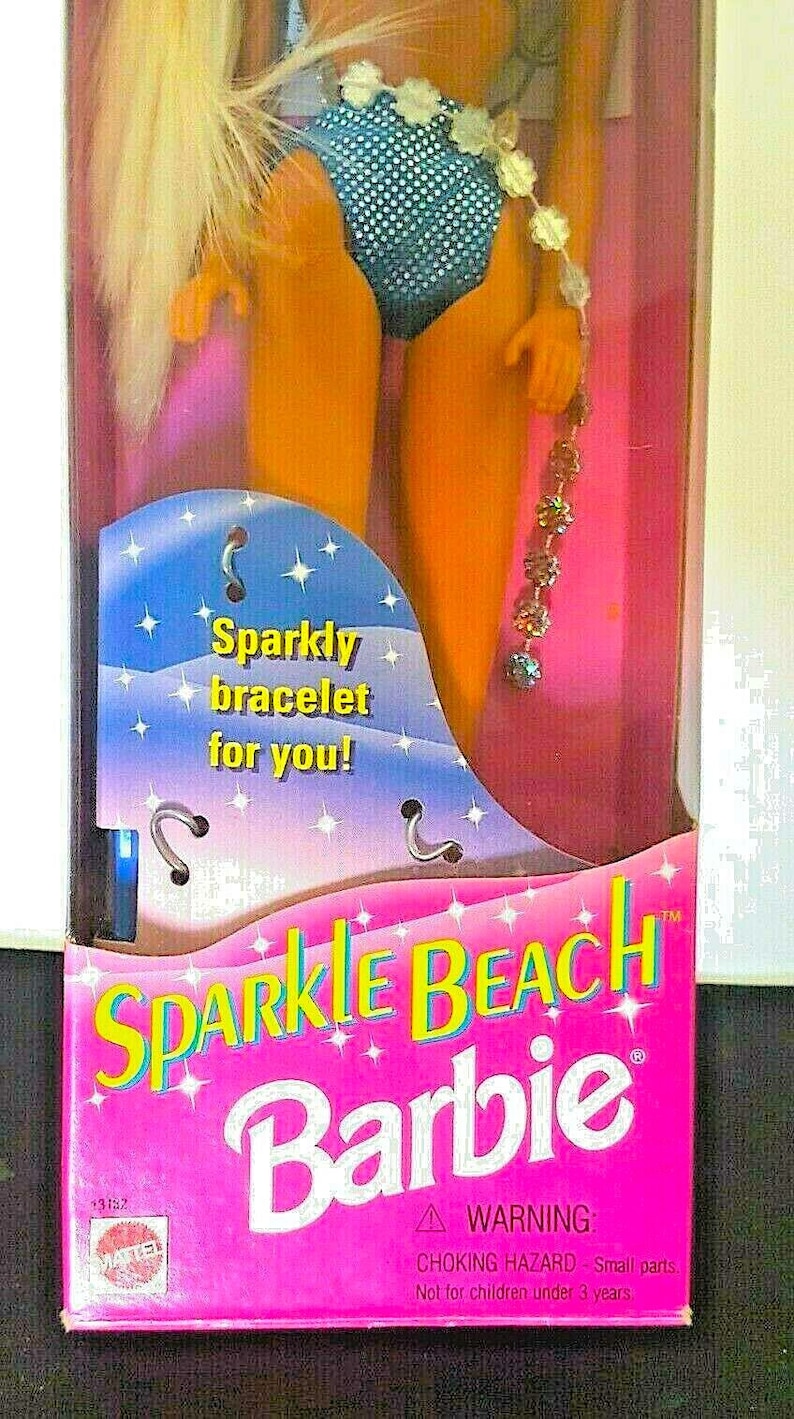 Vintage 1995 Mattel Sparkle Beach Barbie Doll Never Removed Etsy