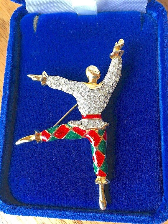 Rare vintage enamel jester - Gem