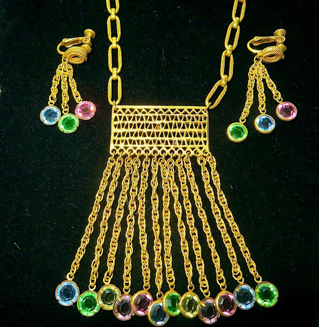 SWAROVSKI Crystals Gold & Faceted Pastel Crystal Chandelier Pendant ...