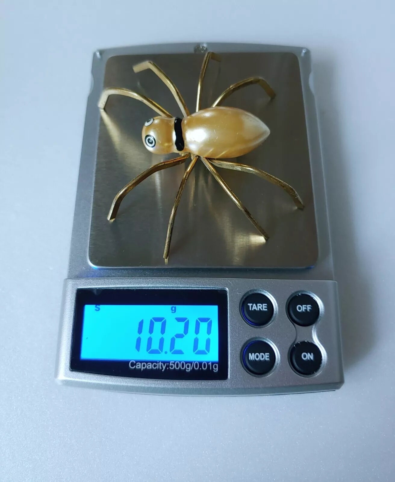 Antique 30s-40s BAKELITE SPIDER Large Gold Lacquer Brooch Pin Brass ...