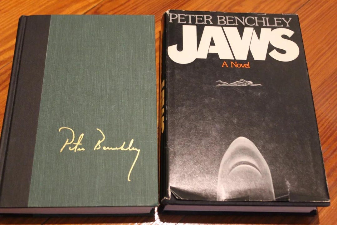RARE Early Print 1974 JAWS W/ Dustcover & the DEEP 2 Books Peter ...