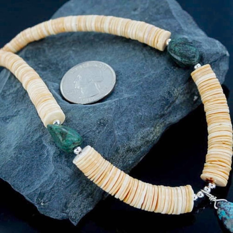 Navajo Artist Charlene Little Sterling Silver 925 Spiny Oyster Heishi ...