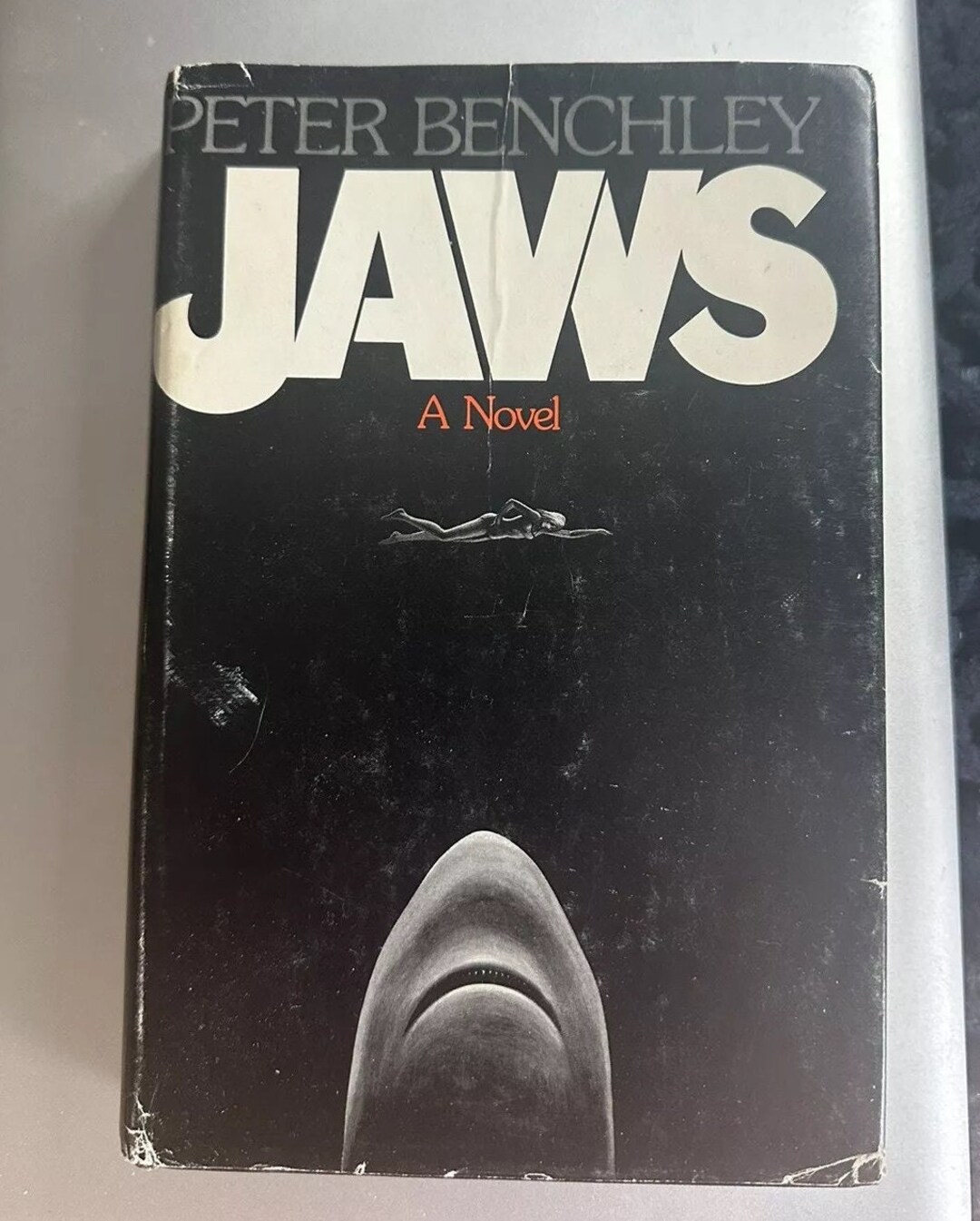 RARE Early Print 1974 JAWS MP12C Gutter Code Peter Benchley Hardcover ...