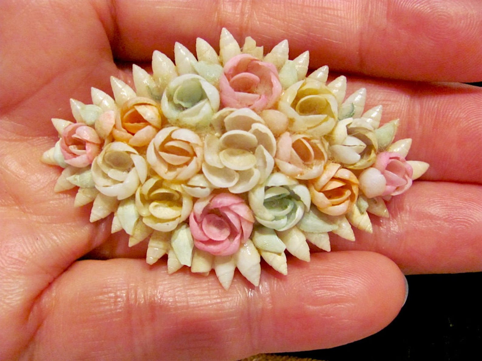 Retro 40's Artisan Crafted Layered Shell Flowers Celluloid - Etsy