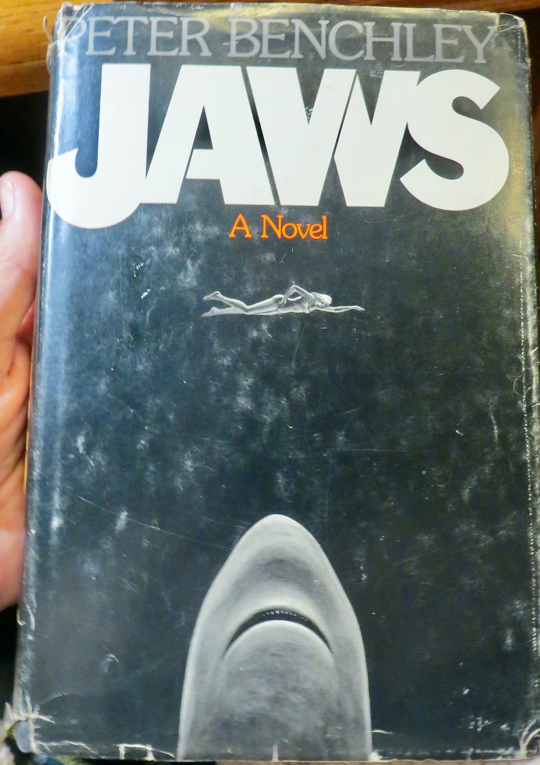 JAWS Peter Benchley Hardcover Book 1974 Edition Print Gutter Code HB12C ...