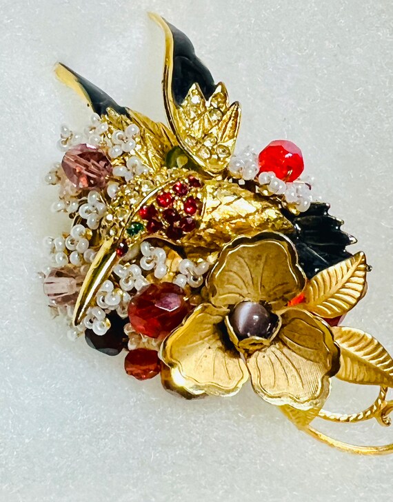Rare STANLEY HAGLER Signed Hummingbird Brooch Pin Flo… - Gem Rare STANLEY HAGLER Signed Hummingbird Brooch Pin Flo… - Gem