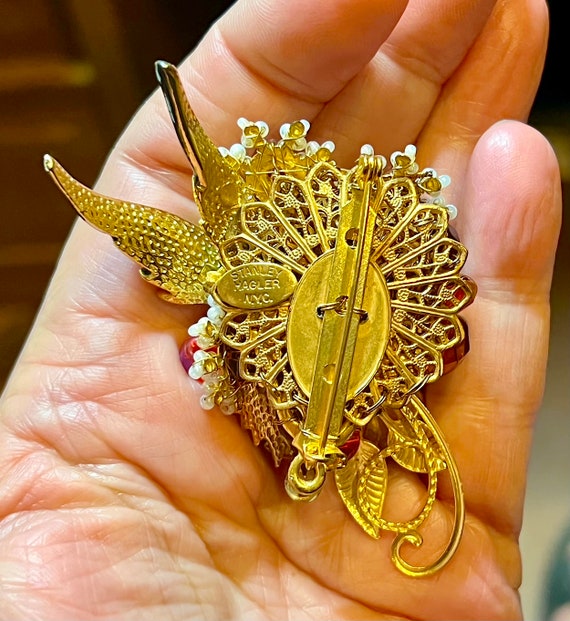 Rare STANLEY HAGLER Signed Hummingbird Brooch Pin Flo… - Gem Rare STANLEY HAGLER Signed Hummingbird Brooch Pin Flo… - Gem