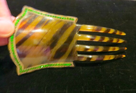 Antique Victorian Faux Tortoise Shell Celluloid & Eme… - Gem